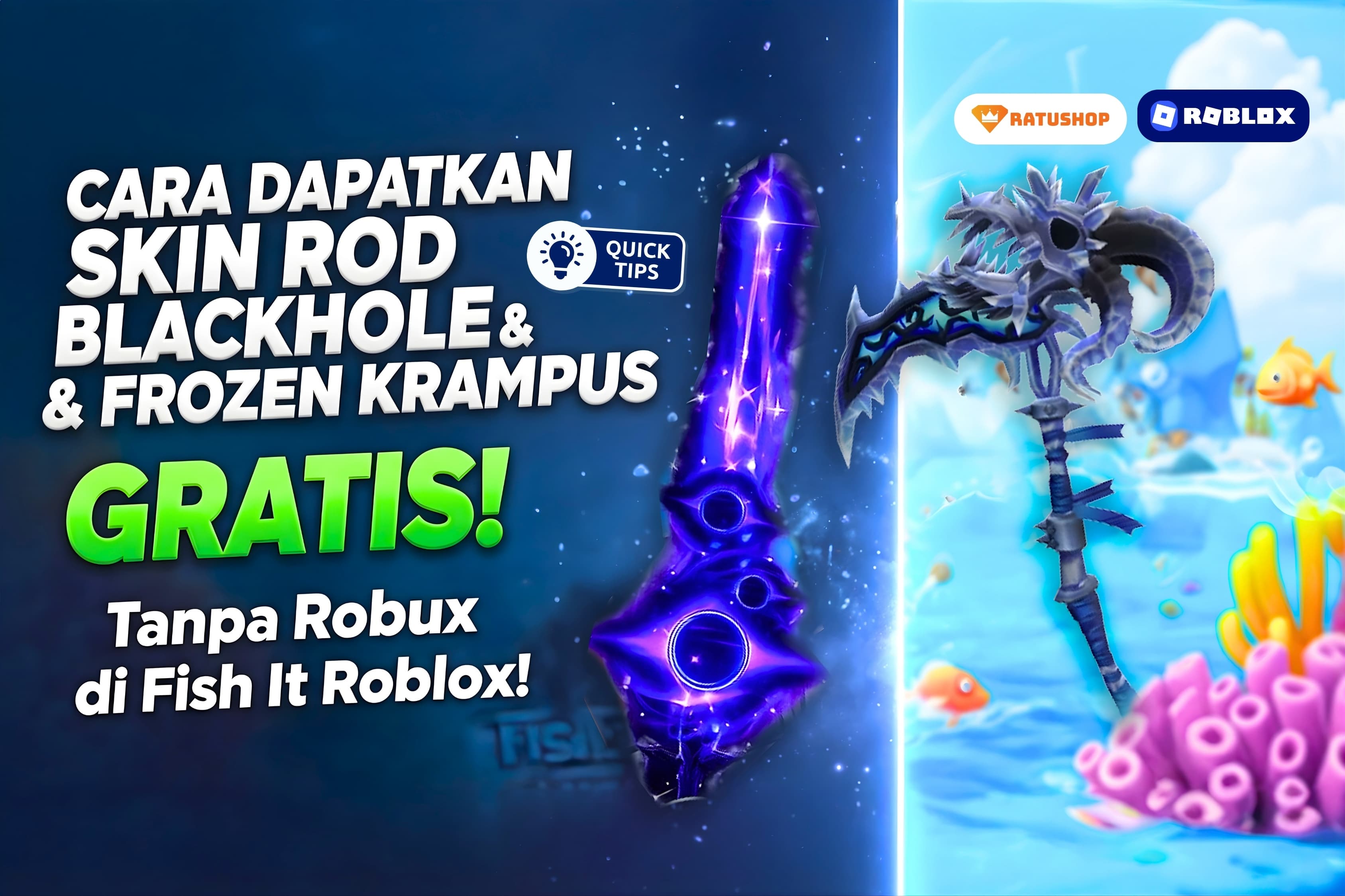 Cara Dapatkan Skin Rod Blackhole & Frozen Krampus GRATIS Tanpa Robux di ...