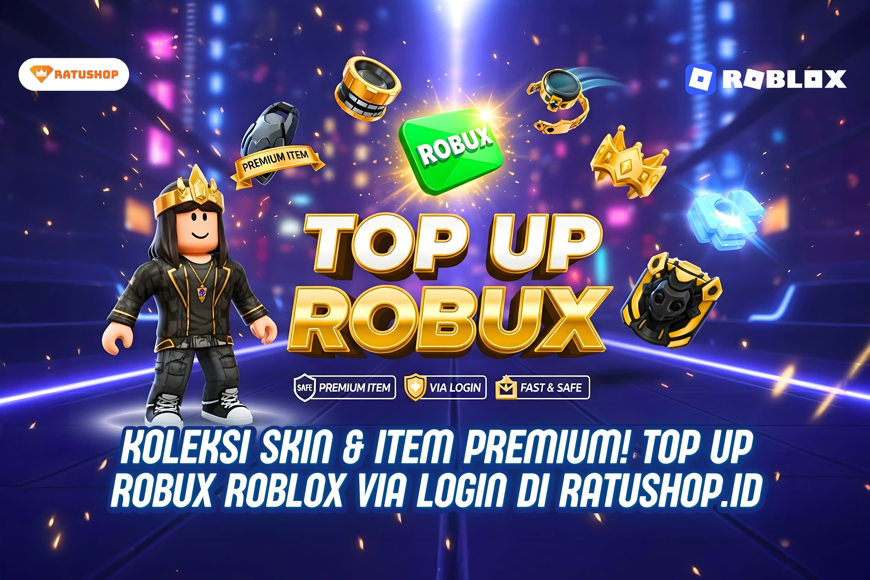 Koleksi Skin & Item Premium! Top Up Robux Roblox via Login di ratushop ...