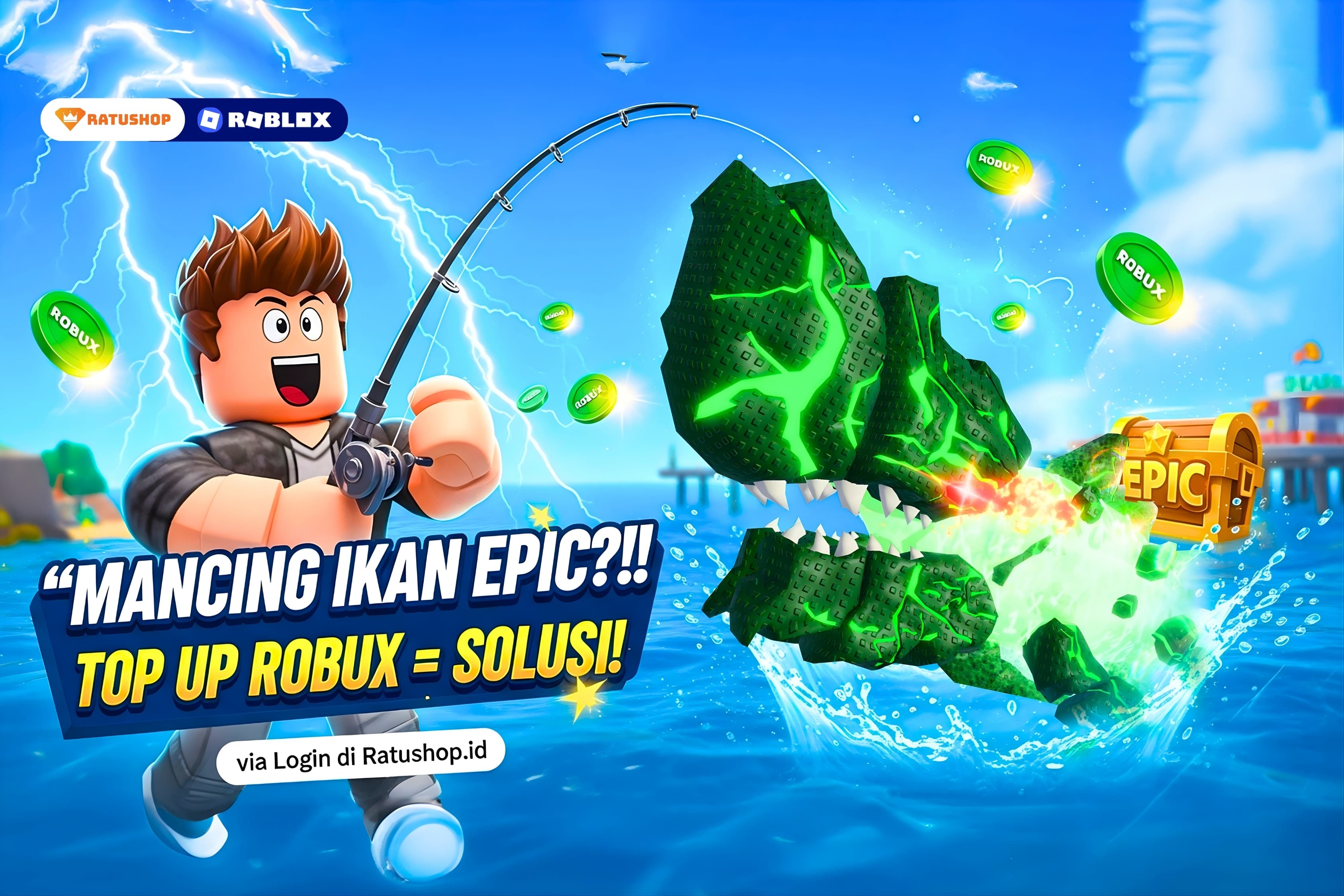 Mancing Ikan Epic di Fish It Roblox? Top Up Robux via Login di Ratushop ...