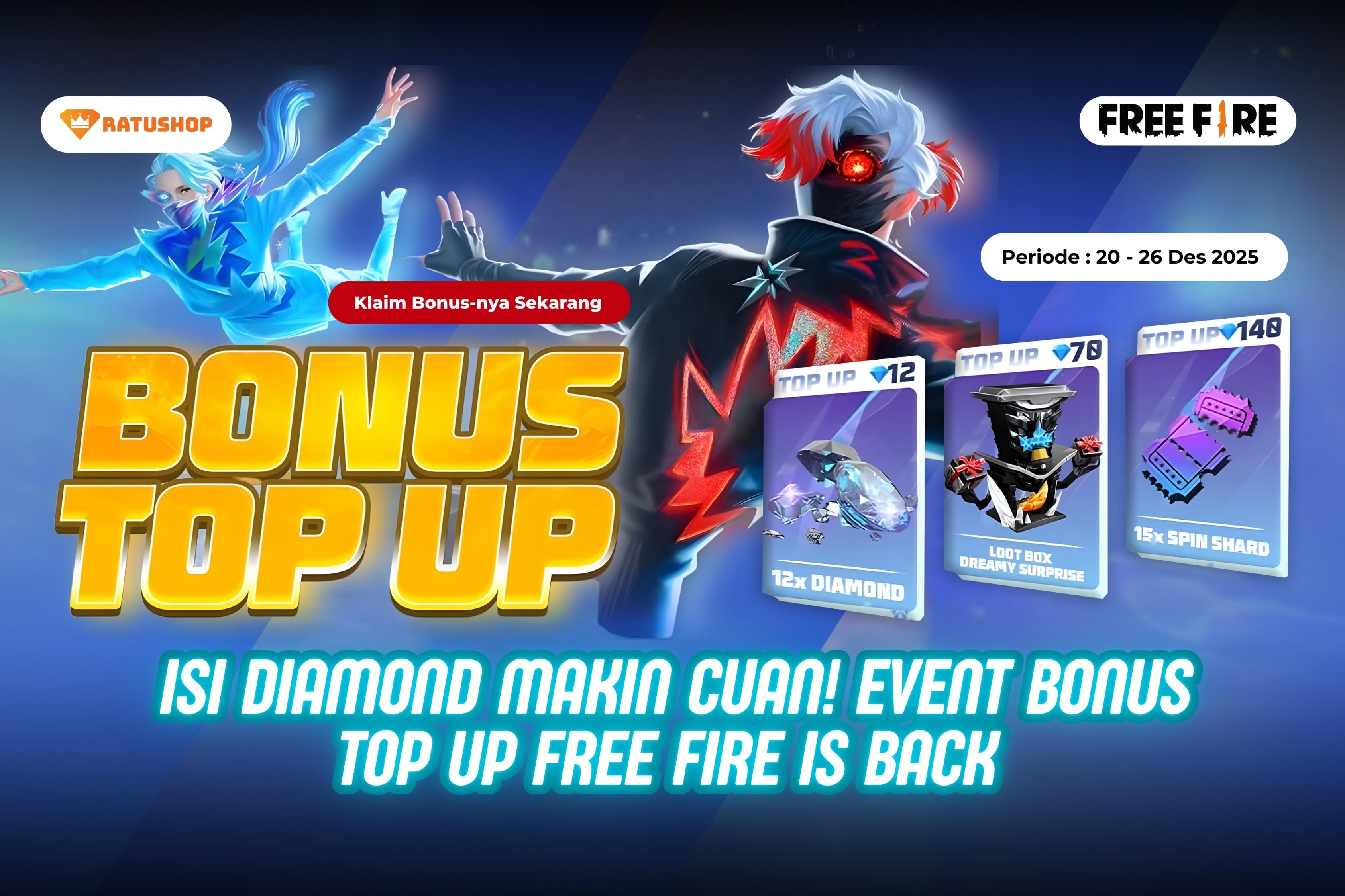 Isi Diamond Makin Cuan! Event Bonus Top Up Free Fire Is Back 🔥 ...