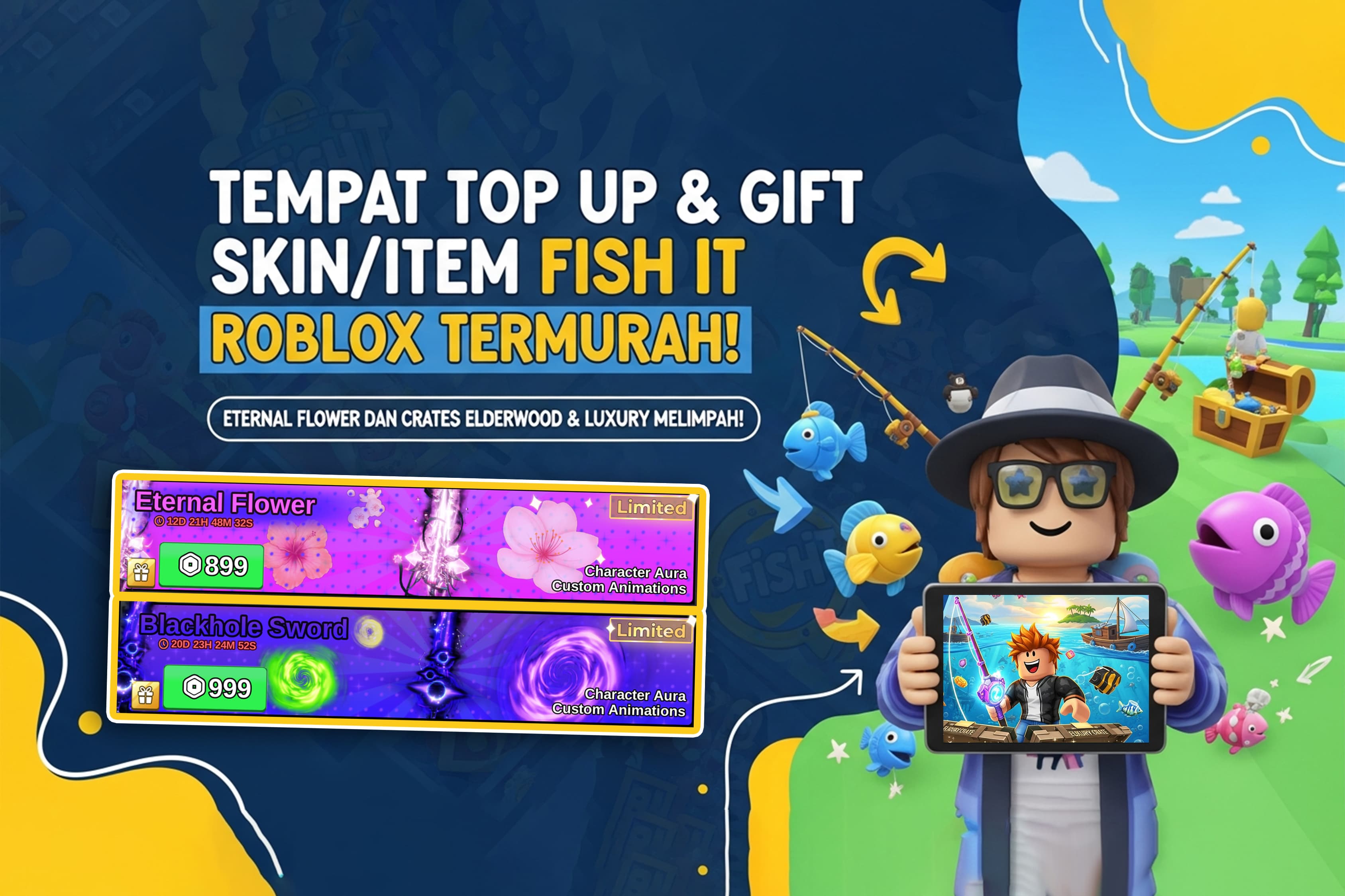 Tempat Top Up & Gift Skin/Item Fish It Roblox Termurah: Eternal Flower ...