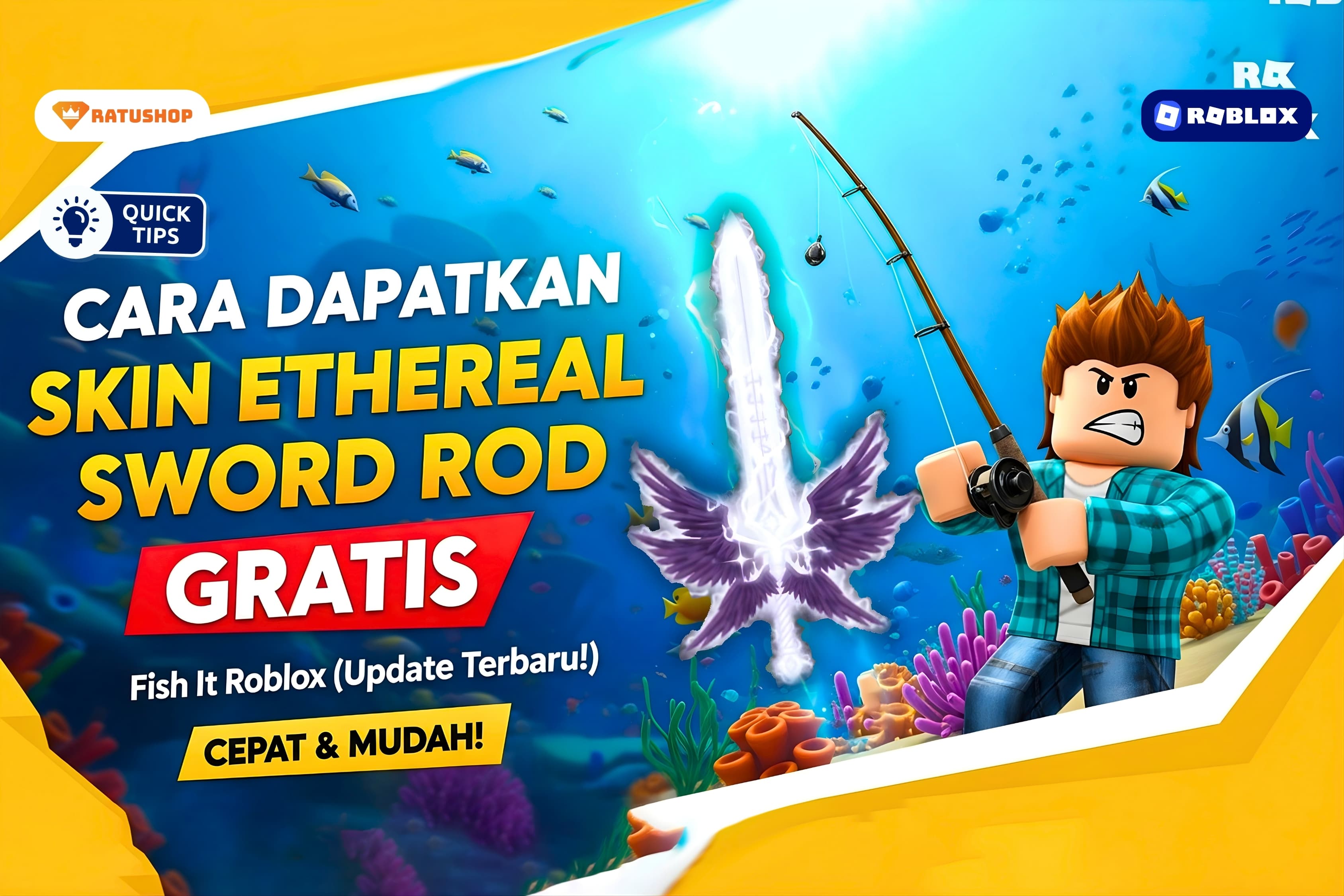 Cara Dapatkan Skin Ethereal Sword Rod Gratis di Fish It Roblox (Update ...